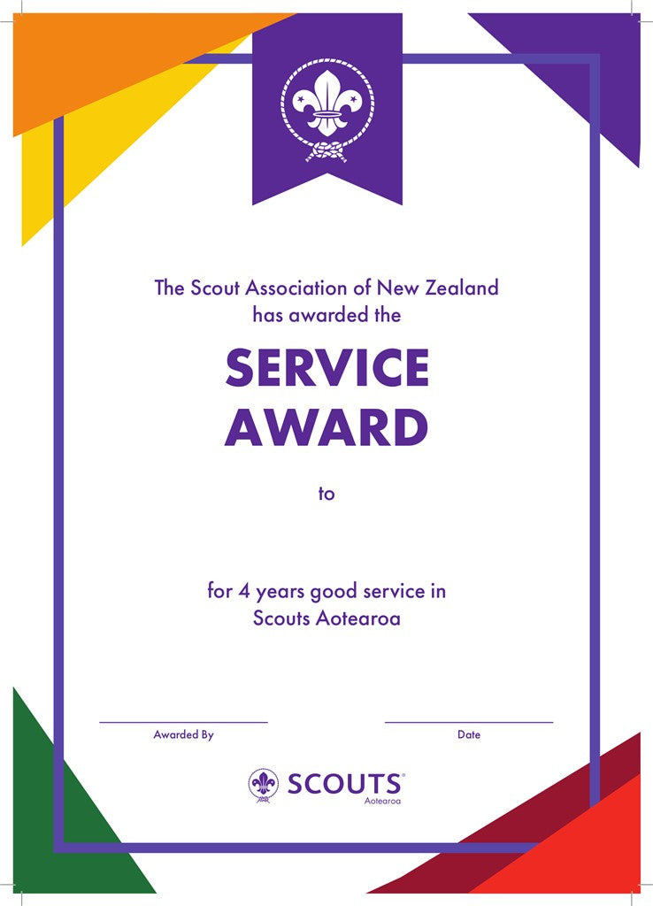 SERVICE AWARD - YEARS SERVICE - BADGE, CERTIFICATE, PIN – Scouts Direct