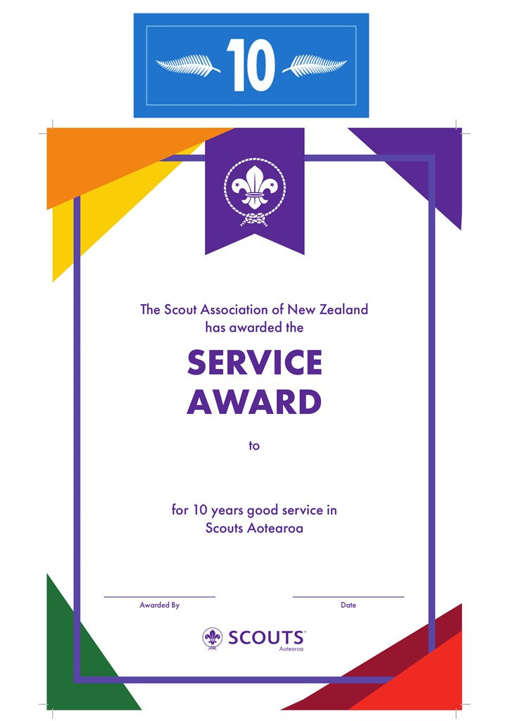 SERVICE AWARD - YEARS SERVICE - BADGE, CERTIFICATE, PIN – Scouts Direct