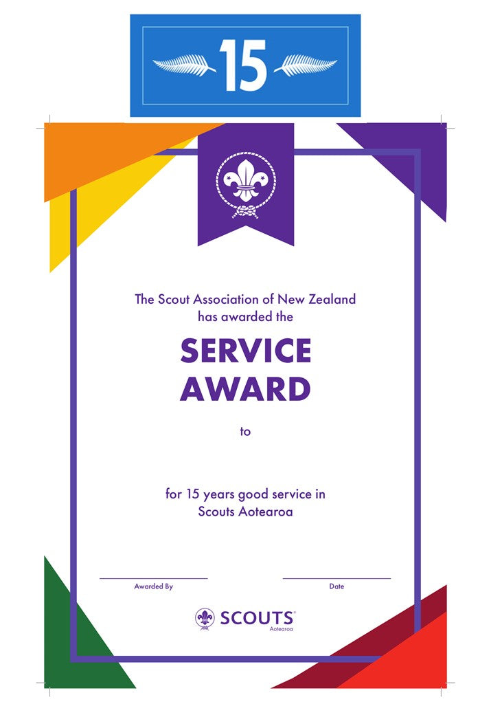 SERVICE AWARD - YEARS SERVICE - BADGE, CERTIFICATE, PIN – Scouts Direct