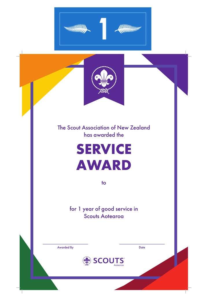 SERVICE AWARD - YEARS SERVICE - BADGE, CERTIFICATE, PIN – Scouts Direct