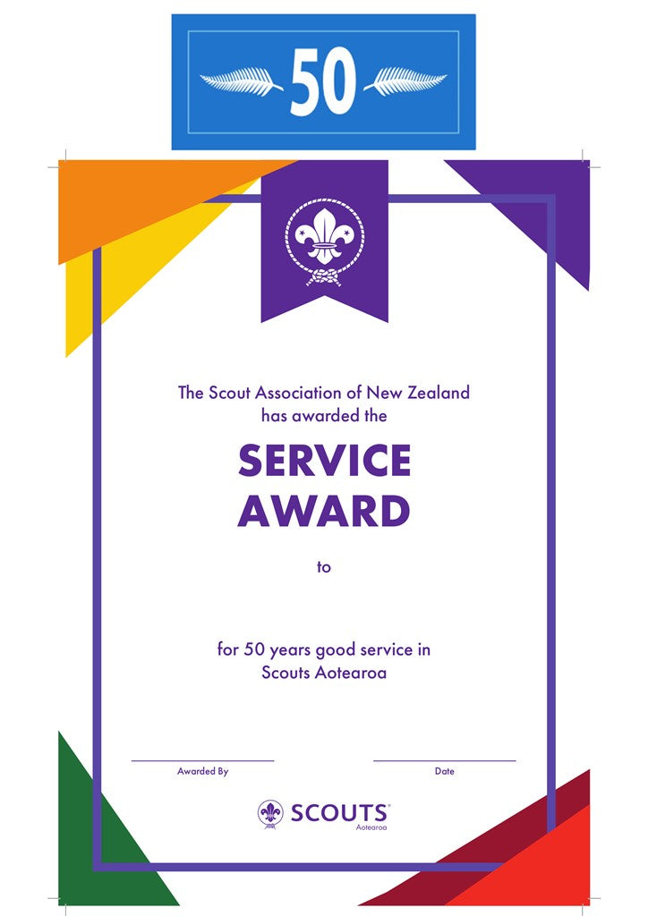 SERVICE AWARD - YEARS SERVICE - BADGE, CERTIFICATE, PIN – Scouts Direct